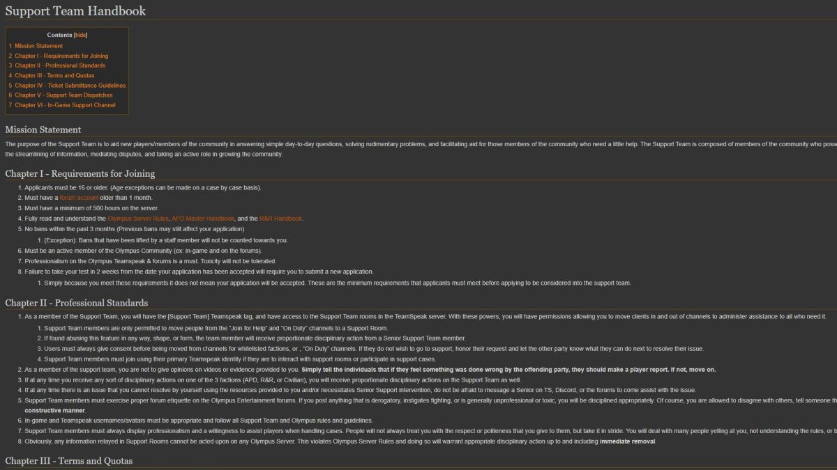 Support Team - Olympus Entertainment Wiki